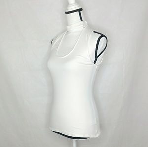 Express | Tops | Nwt Express White High Neck Open Chest Top S | Poshmark